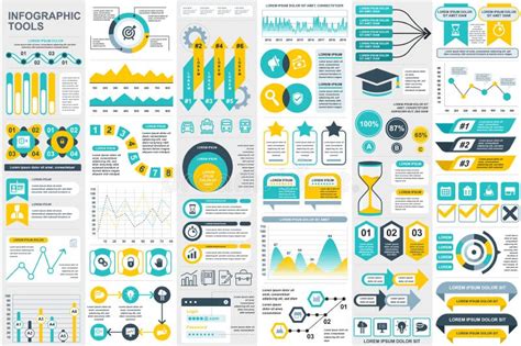 Bundle Infographic Elements Data Visualization Vector Design Template Stock Vector
