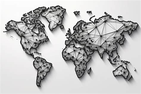 India Map Connection Network Mesh On White Background Stock