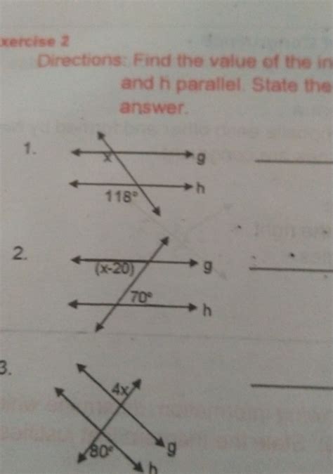 Solved Xercise 2 Directions Find The Value Of The In And H Parallel