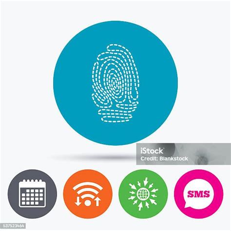 Fingerprint Sign Icon Identification Symbol向量圖形及更多下載圖片 下載 互聯網 代幣