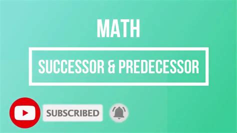 Successor And Predecessor Comparison Part 2 Youtube
