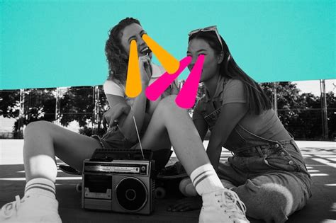 Free Photo Color Block Editing Concept With Women Full Shot