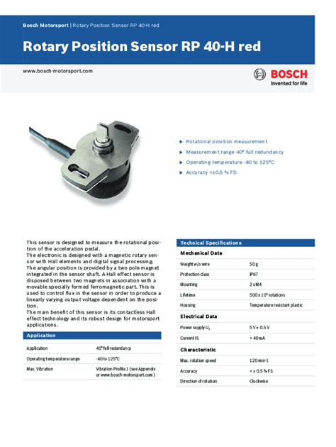 Fillable Online Data Sheet Rotary Position Sensor Rps F Fax Email Print
