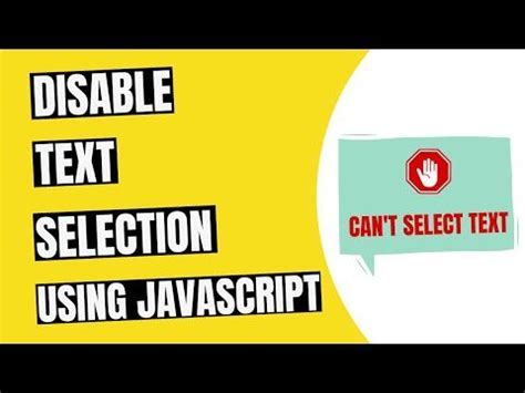Disable Text Selection Using JavaScript