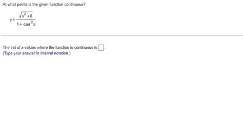 Solved At What Points Is The Given Function Continuous Vx6