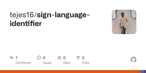 GitHub Tejes16 Sign Language Identifier