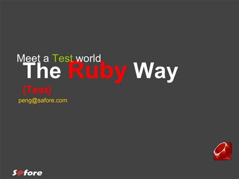 The Ruby Way Test Ppt