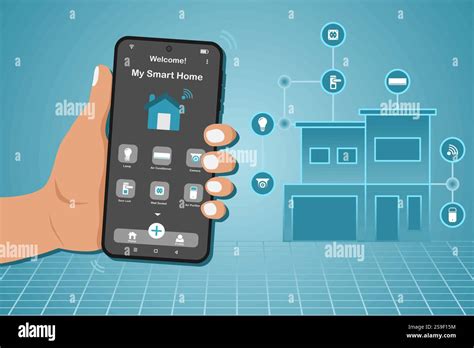 Hand Holding A Smartphone To Use Smart Home App Smart Home Technology Interface On Smartphone