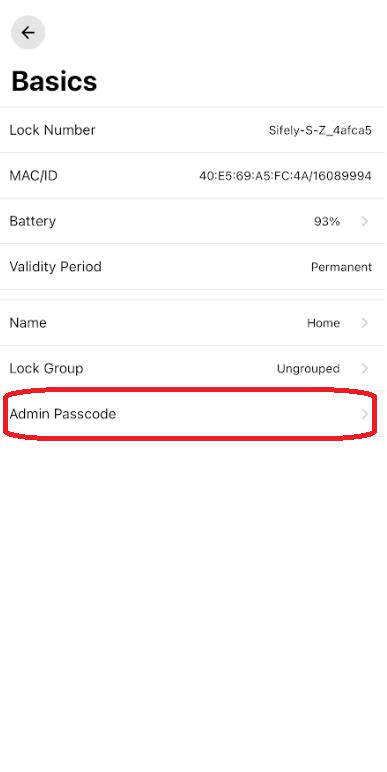 What Is An Admin Passcode Sifely Smart Lock
