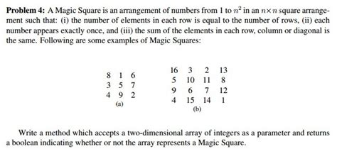 Solved A Magic Square Is An Arrangement Of Numbers From 1 To