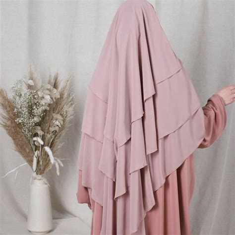 Tpink Three Layers Chiffon Khimar Darazpk