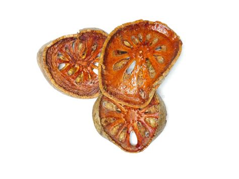 El Bael Secado Da Fruto Las Rebanadas Imagen De Archivo Imagen De
