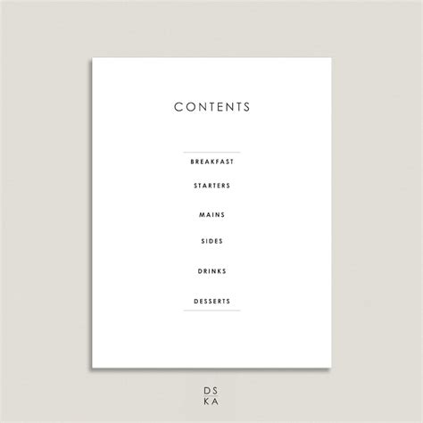 Modern Minimal Editable Recipe Book Template 85x11 Modern Collection