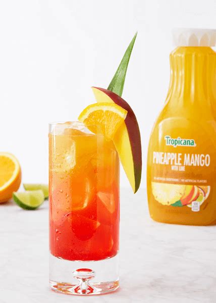 Tequila Sunset Cocktail Easy Home Meals And Tropicana