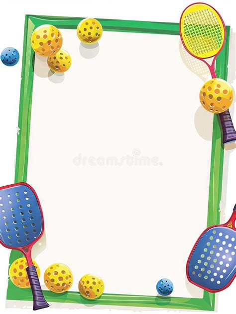 Pickleball Or Paddleball Background Graphics Template Stock