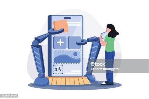 Desain Ui Seluler Konsep Ilustrasi Dengan Latar Belakang Putih