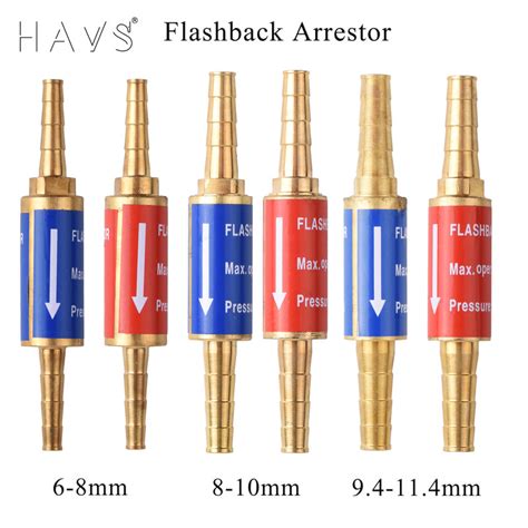 Oxygen Propane Acetylene Flashback Arrestor Check Safety Valve Fit 6mm 8mm 10mm Cutting Torch ...