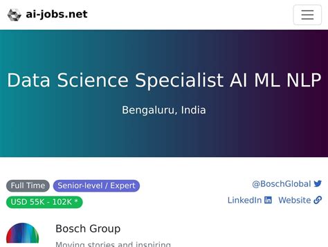 Hiring Data Science Specialist Ai Ml Nlp In Bengaluru India Raimljobs
