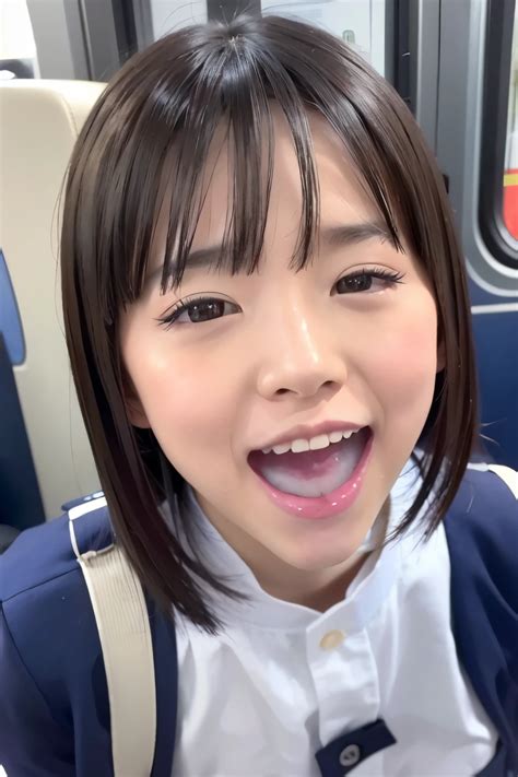 배낭을 멘 아시아 소녀가 기차에 타고 있습니다 Seaart Ai