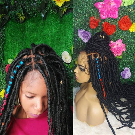 Full Lace Faux Locs Wigdreadlocks Wig Full Lace Wig Goddess Etsy