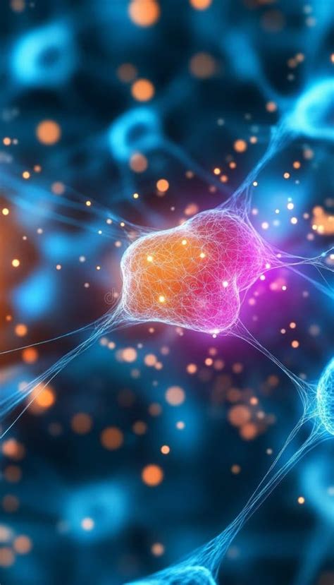 Neural Network Connections Artistic Representation Of Synapse Activity
