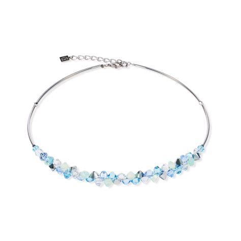 Necklace Dancing Crystals Silver Blue Coeur De Lion Uk World