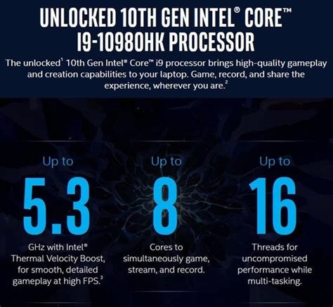 Intel Core i9 10980HK specifications and details leaked!