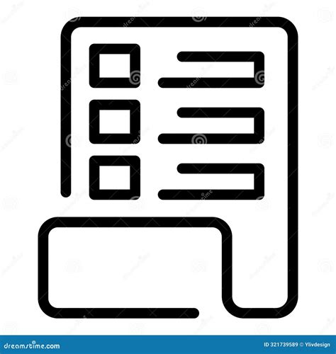Simple Black Line Art Icon Of A Document With Checkboxes For User