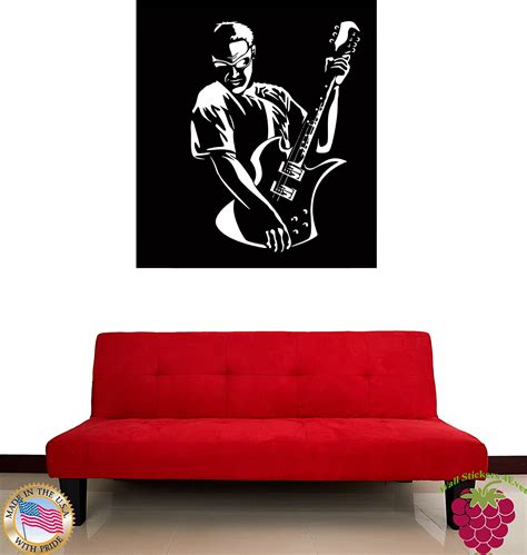 Wall Stickers Vinyl Decal Rock`n`roll Star Man With Guitar