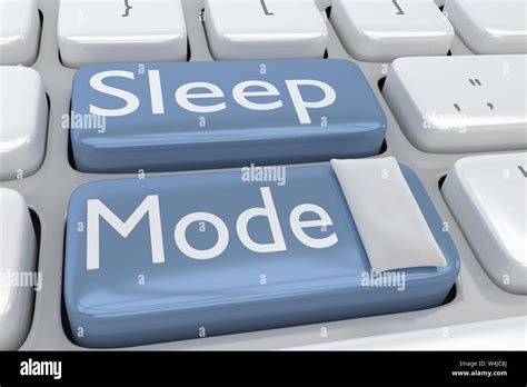 3d Illustration Of Computer Keyboard With The Script Sleep Mode On Two Buttons And A Pillow On