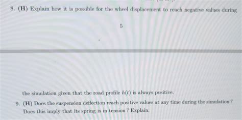 Solved Figure 1 Quarter Car Model Of Automobile