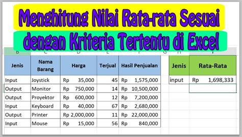 Cara Menghitung Nilai Rata Rata Sesuai Dengan Kriteria Tertentu Di
