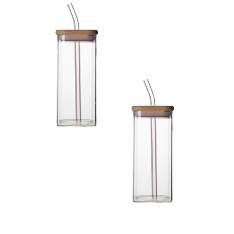 Moqin Glass Cups With Lids And Straws 20oz Wide Mouth Drinking Jars