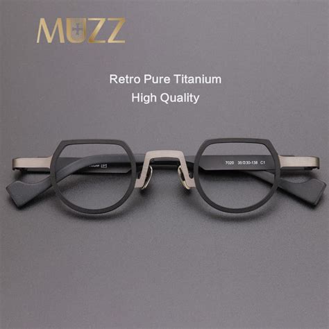Muzz Mens Titanium Eyeglasses Full Rim Flat Top Round Frames Fuzweb