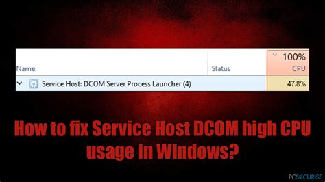 Comment Résoudre Le Problème De Lutilisation élevée Du Cpu Par Le Service Host Dcom Dans Windows
