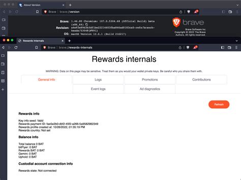 Add Declared Geo To `braverewards Internals` · Issue 25656 · Brave
