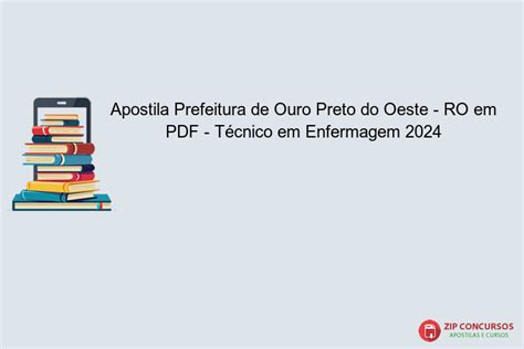 Baixar Apostila Prefeitura De Ouro Preto Do Oeste Ro Em Pdf Técnico