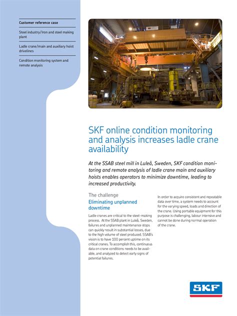 Skf Online Condition Monitoring And Analysis Increases Ladle