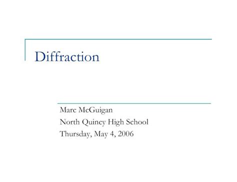 Pdf Diffraction Boston Universitydiffraction Diffraction The