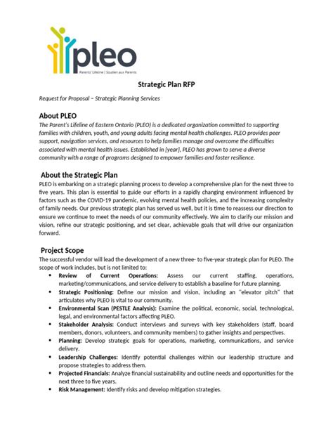Rfp First Draft Pdf Strategic Planning Request For Proposal