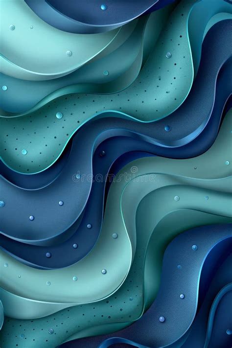 Abstract Waves In Blue And Green Shades Creating A Calming Visual