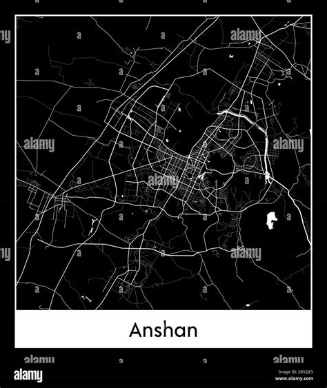 Minimal City Map Of Anshan China Asia Stock Vector Image And Art Alamy