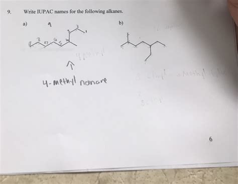 Solved Write IUPAC Names For The Following Alkanes Chegg
