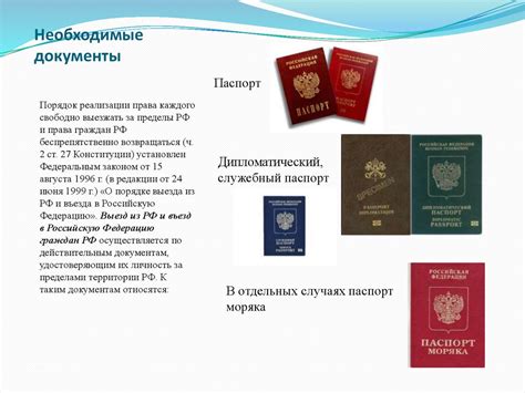 Выезд из Российской Федерации и въезд в Российскую Федерацию