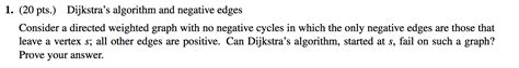 Solved A Pts Dijkstra S Algorithm And Negative Chegg Com