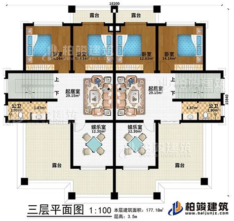 三层欧式别墅设计图纸全套bz3636简欧风格设计图 柏竣建筑