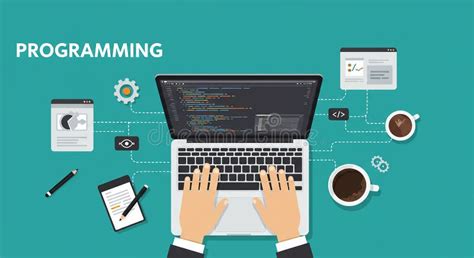 Hands Typing On A Laptop Displaying Colored Code Lines Depicting