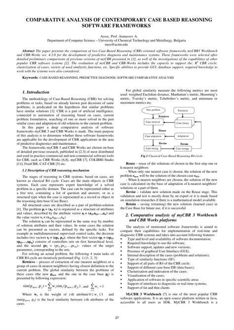 Pdf Comparative Analysis Of Contemporary Case Based Reasoning