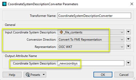 Coordinatesystemdescriptionconverter