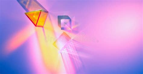 Glass Cube With Color Spectrum Rays Abstract Background With Reflection And Refraction Of Light